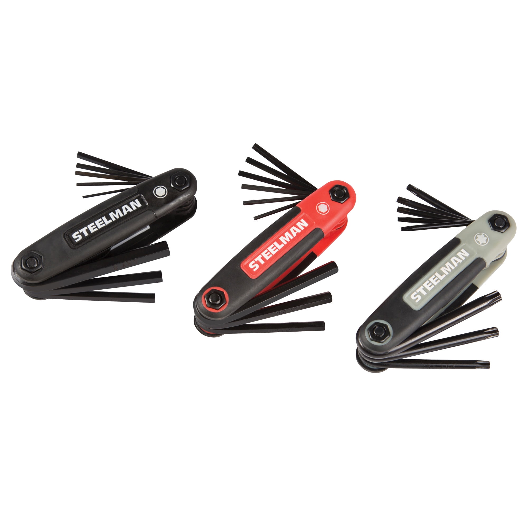 STEELMAN 41928 3 Piece Folding Hex Key Set; Includes 9-Standard (SAE ...