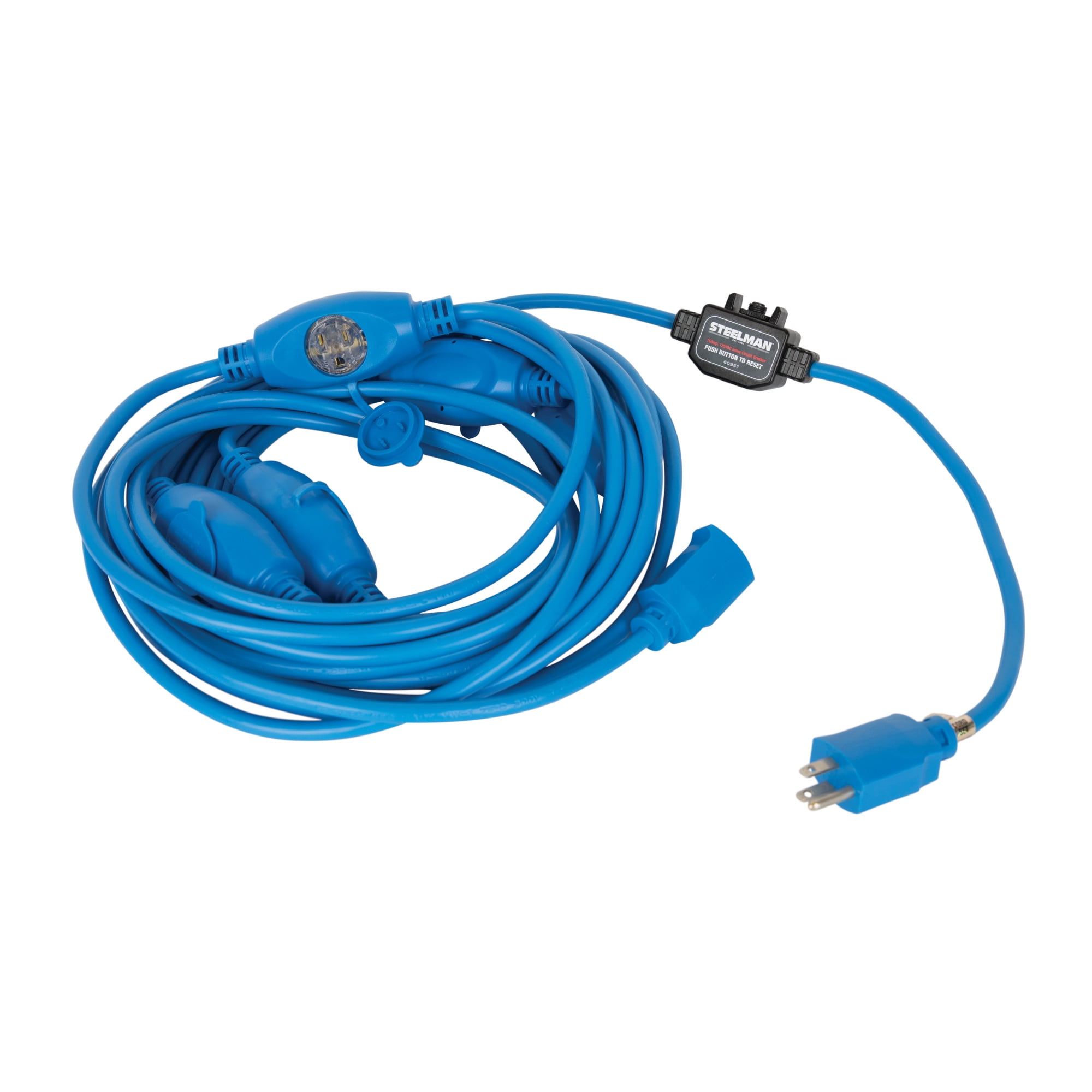 STEELMAN 60357 6-Outlet 36-Foot 14/3 Extension Cord with Inline 15-Amp ...