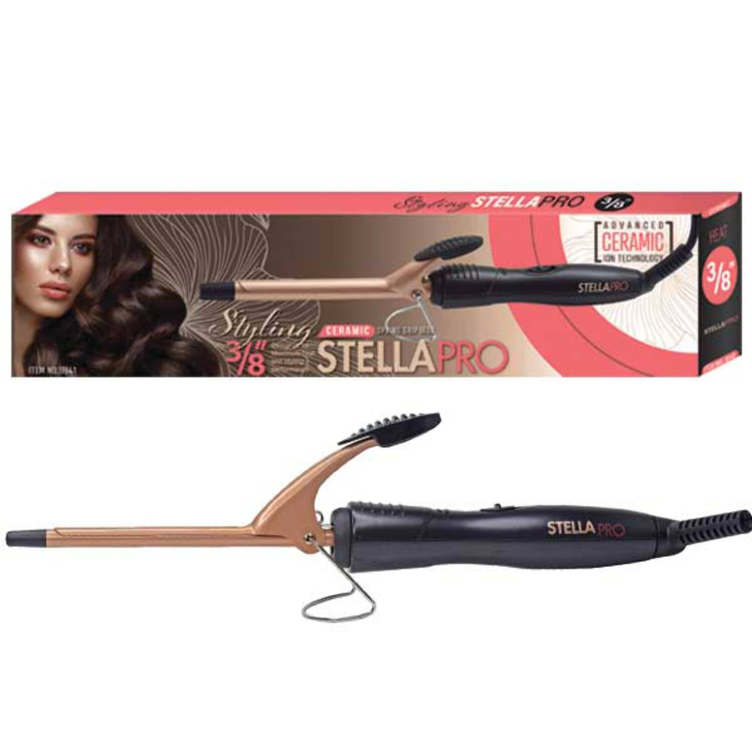STELLA PRO - Professional Ceramic Curling Iron 3/8" - Walmart.com