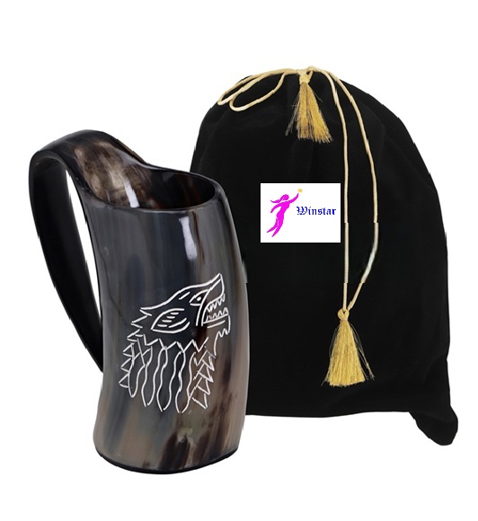 STELLA Wolf Sigil Horn Mug with Handle & Gift Pouch | GOT-Inspired ...