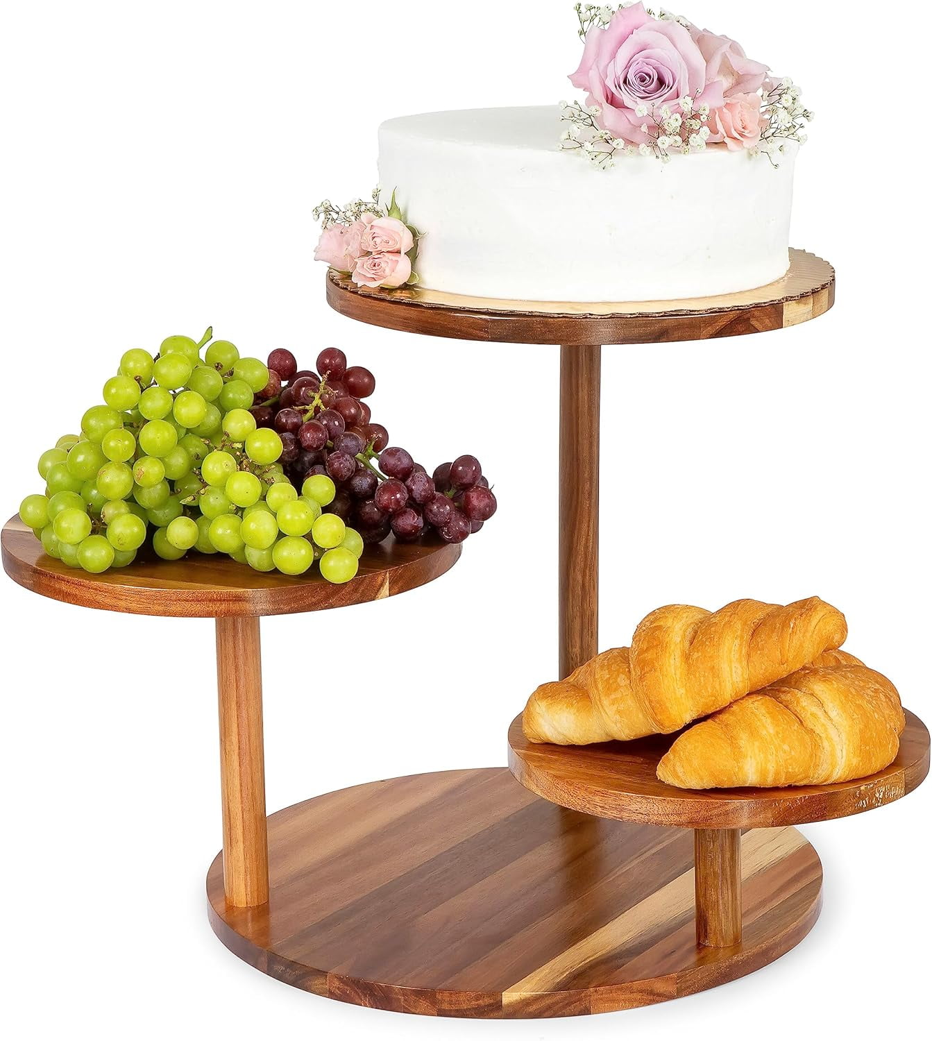 STELLARI Home Essential Three Tier Wooden Cupcake Stand for 50 Cupcakes ...