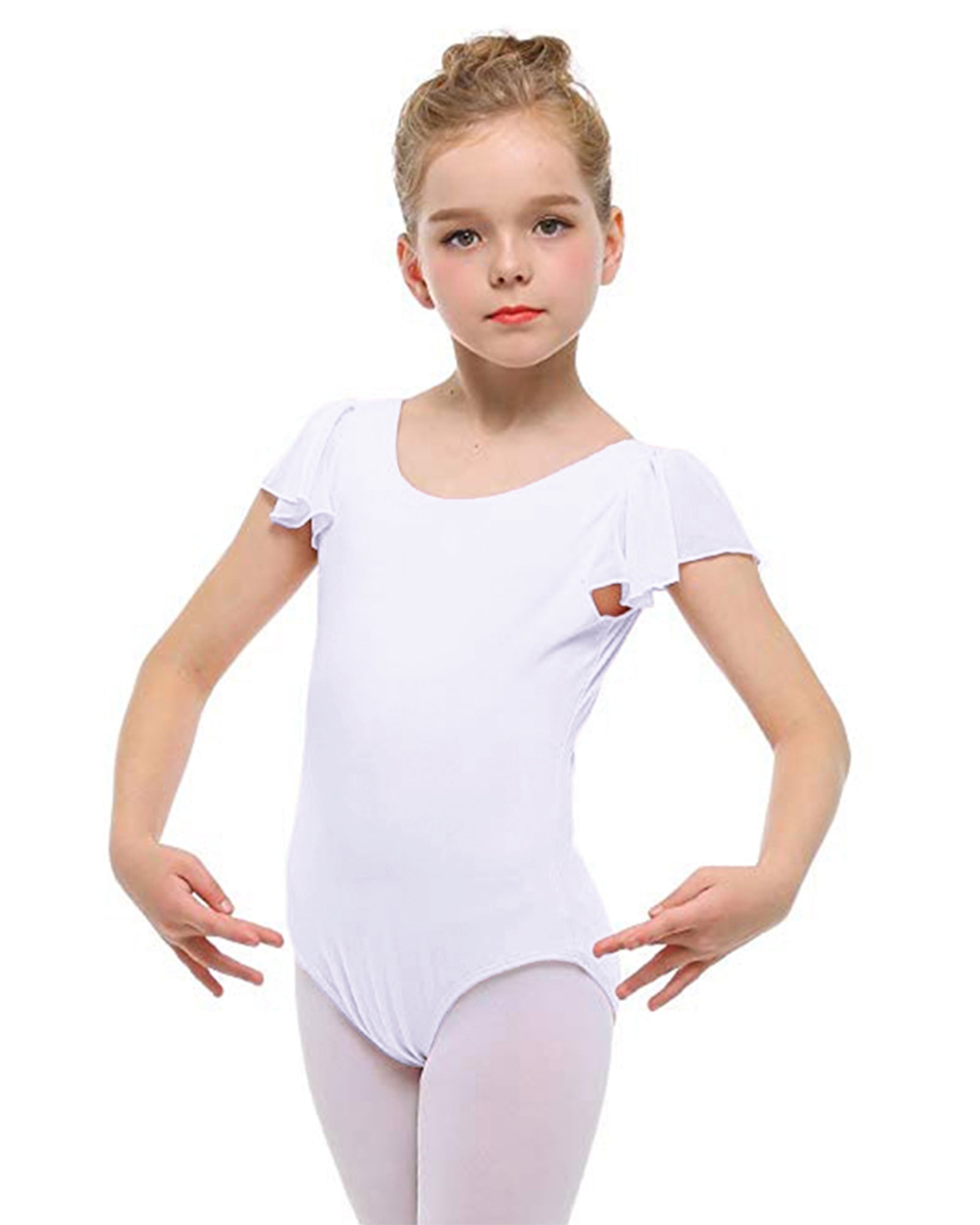STELLE Girl's Ruffle Cap Sleeve Classic Ballet Leotard,Toddler ...