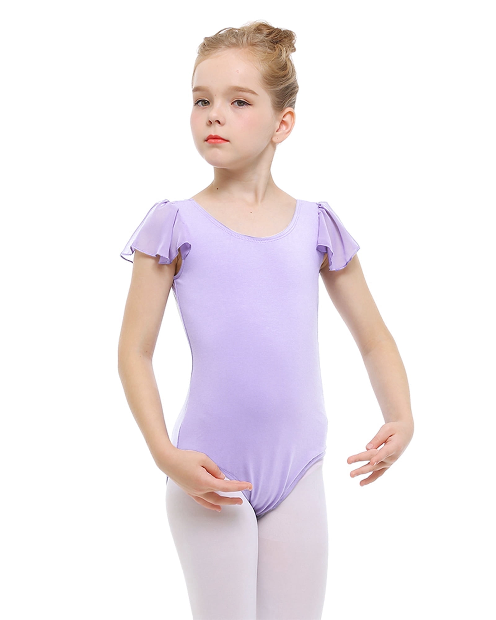 STELLE Girl's Ruffle Cap Sleeve Classic Ballet Leotard,Toddler ...