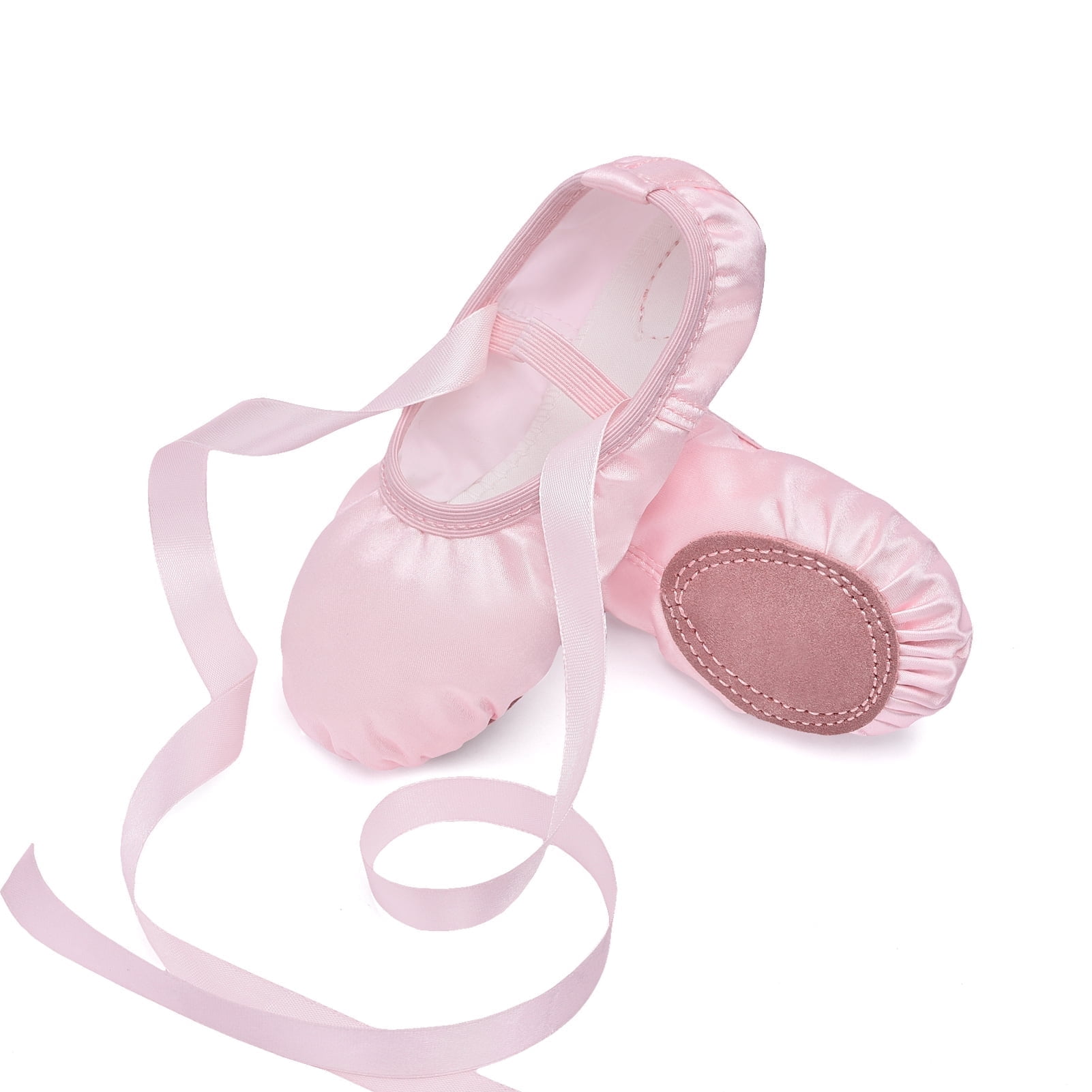 STELLE Girls Ballet Dance Shoes Satin Slippers Gymnastics Flats Split ...