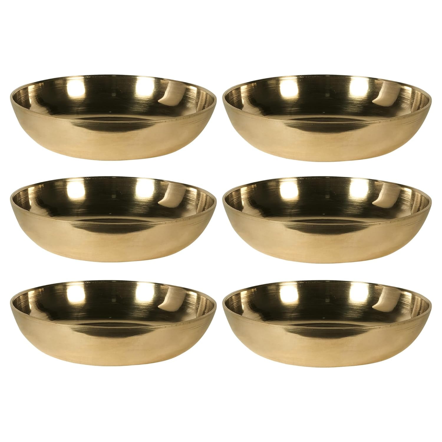 STELON Handmade Bronze Kansa Pooja Plates Halwa Plates Set of 6 ...