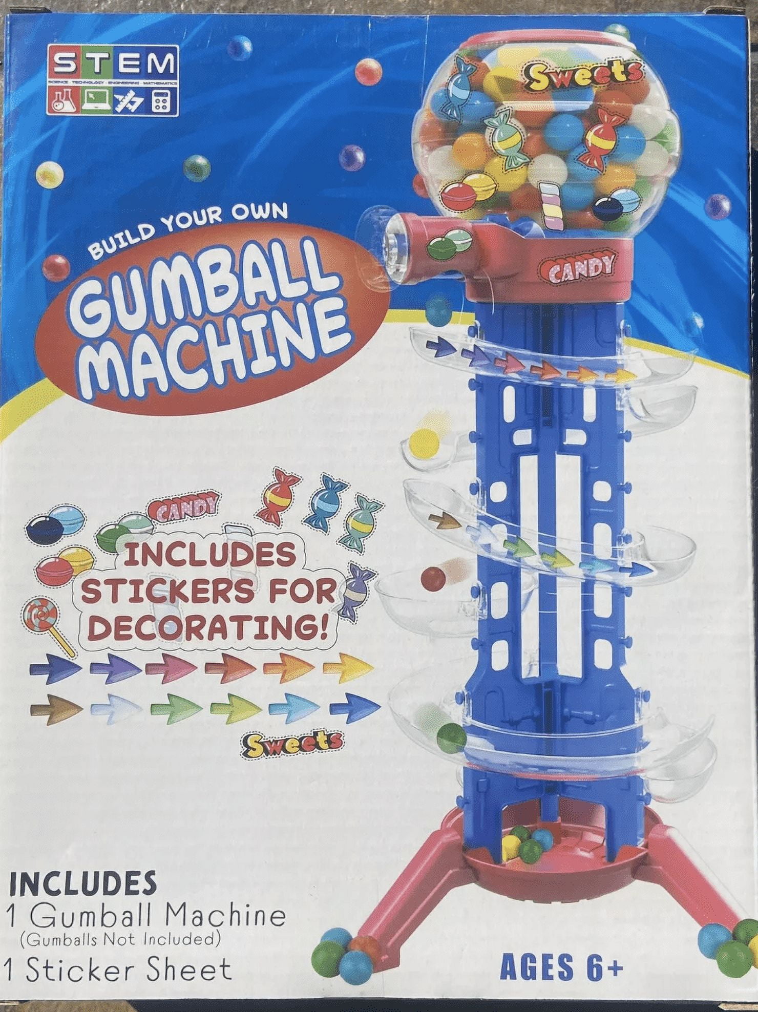 STEM Build Your Own Gumball Vending Machine Candy Dispenser - Walmart.com