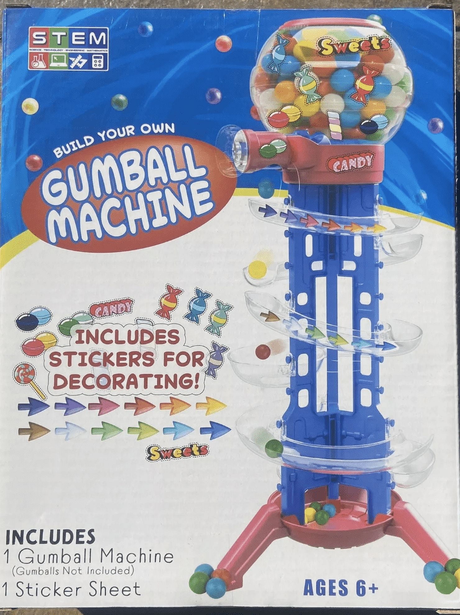 STEM Build Your Own Gumball Vending Machine Candy Dispenser - Walmart.com