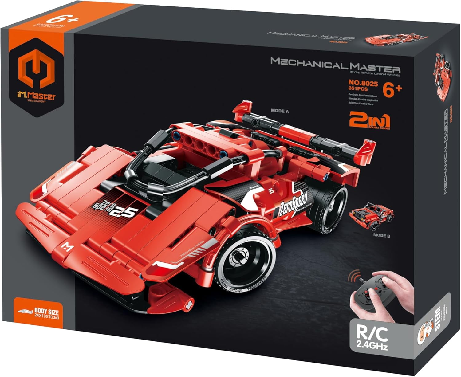 STEM Car Toy Building Toy Gift for Age 6+, Remote Control 2in1 Sports ...