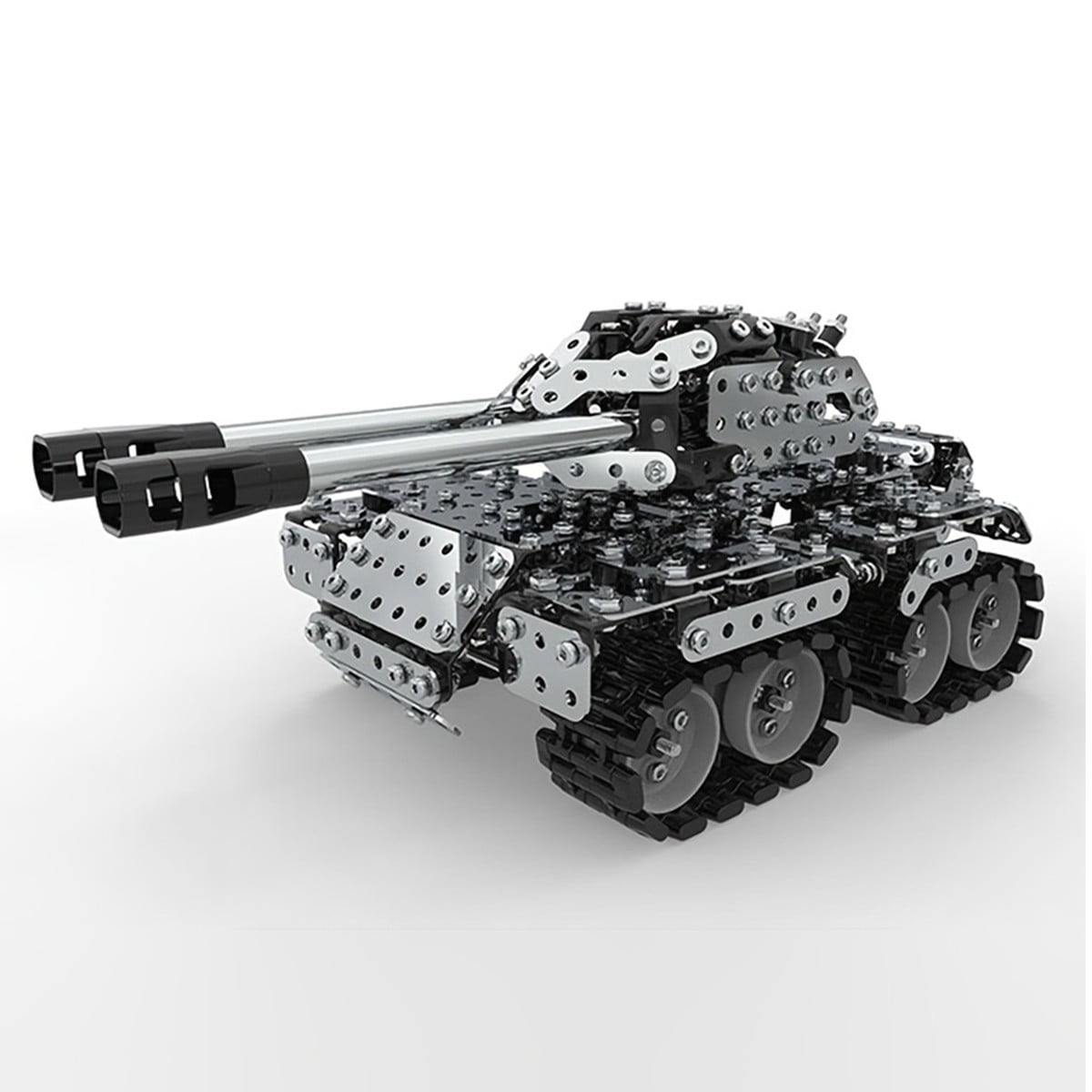 K&J Chipmunk STEM Engineering Metal Double Cannon Tank Building Kit for ...