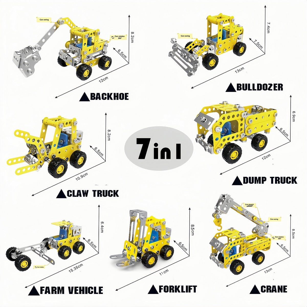 STEM Education Metal Building Toys Kit engineering vehicle excavator ...