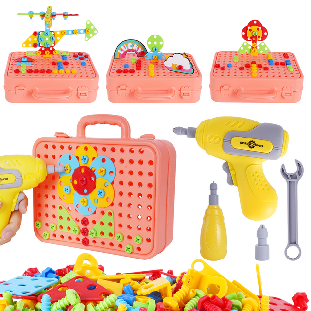 STEM Educational Toys Building Blocks, 232 Pieces Electric Screwdriver ...