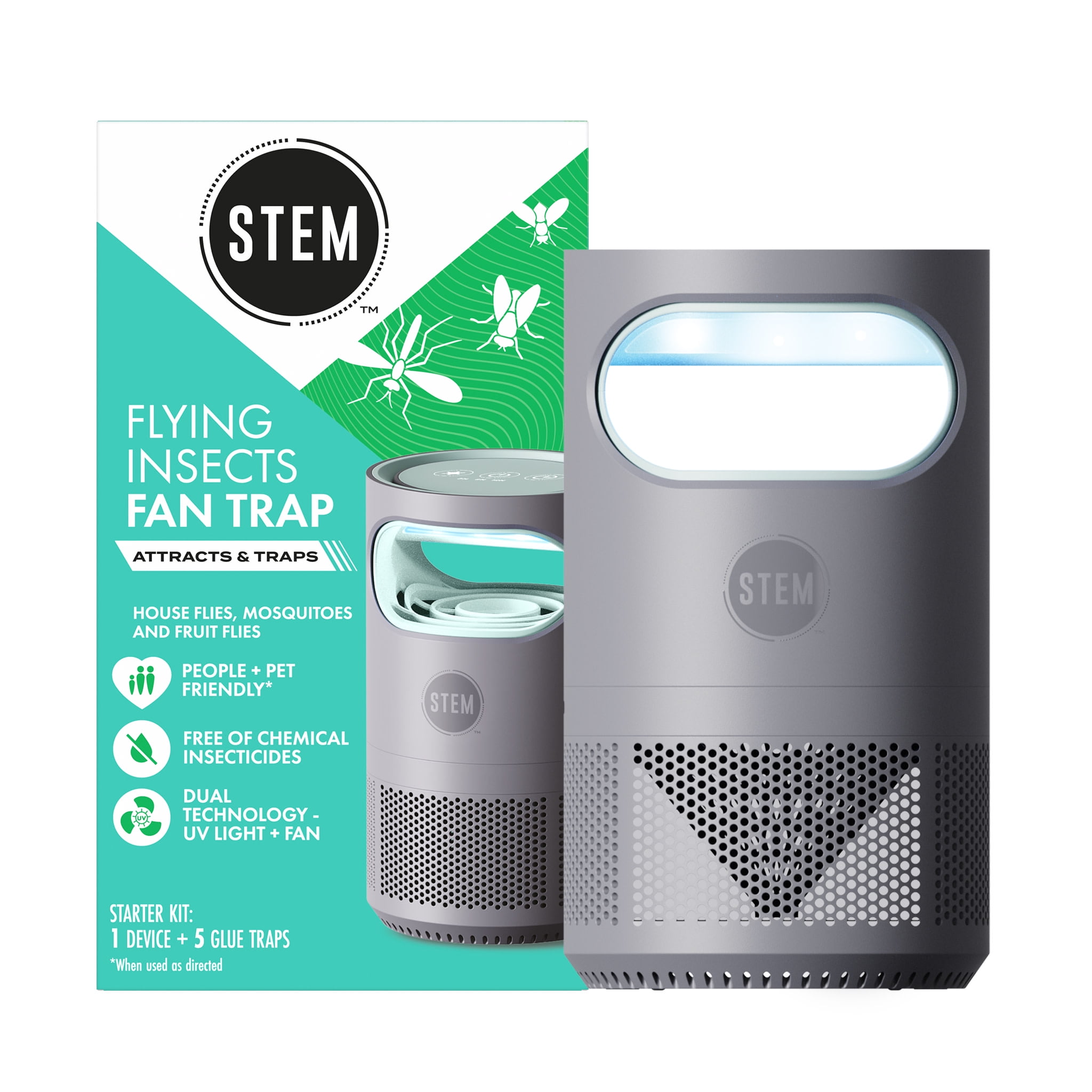 STEM Flying Insect Fan Trap for Indoor Bug Control, Plug-In Fan with UV ...