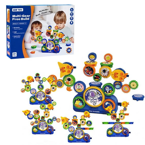 STEM Gears Toys for Kids Ages for 1-3, 19pcs Educational Construction ...