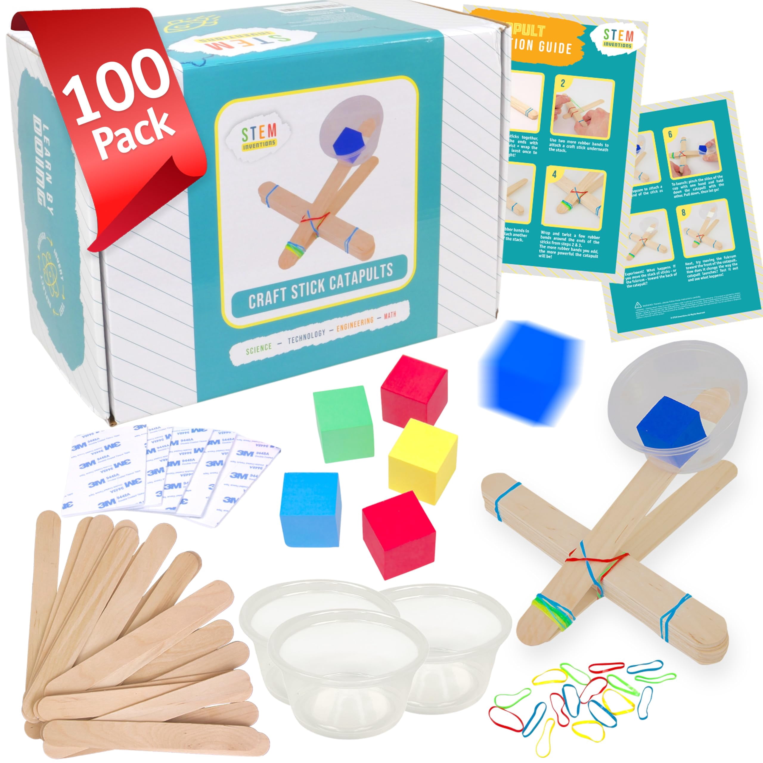 STEM Inventions Catapults Kit – Supplies to Build 100 Mini Toy ...
