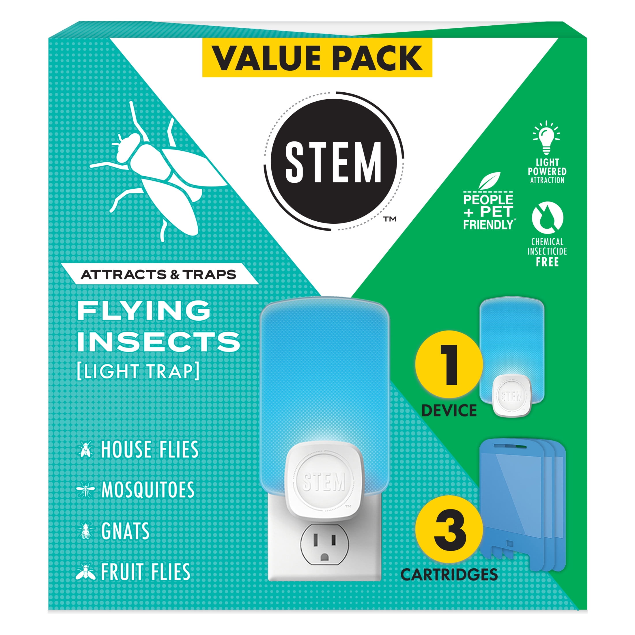 STEM Light Trap, Attracts and Traps Flying Insects, Emits Soft Blue ...