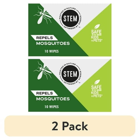 (2 pack) STEM Repels Mosquitoes: Mosquito Repellent Wipes, Fresh, 0.157 ...