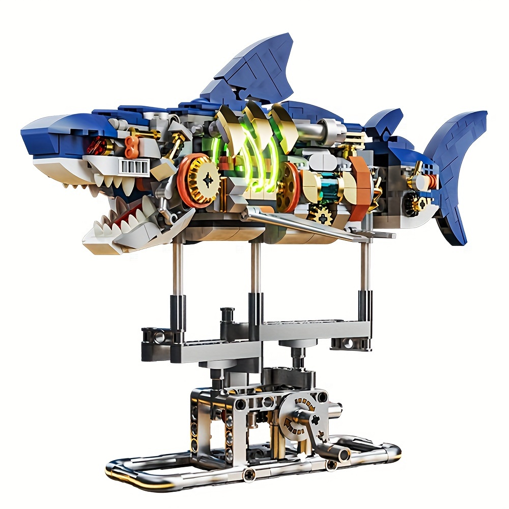 [STEM Shark Building] 687pcs Shark Sea Creatures Building Set | Marine Animal Building Blocks ...