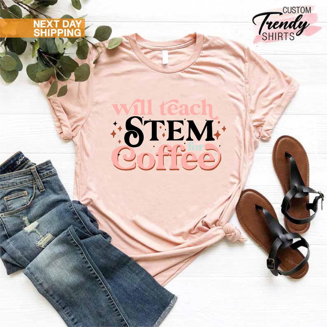 STEM Teacher Shirt for Women, Coffee Lover, Science Lover Gift, Math ...