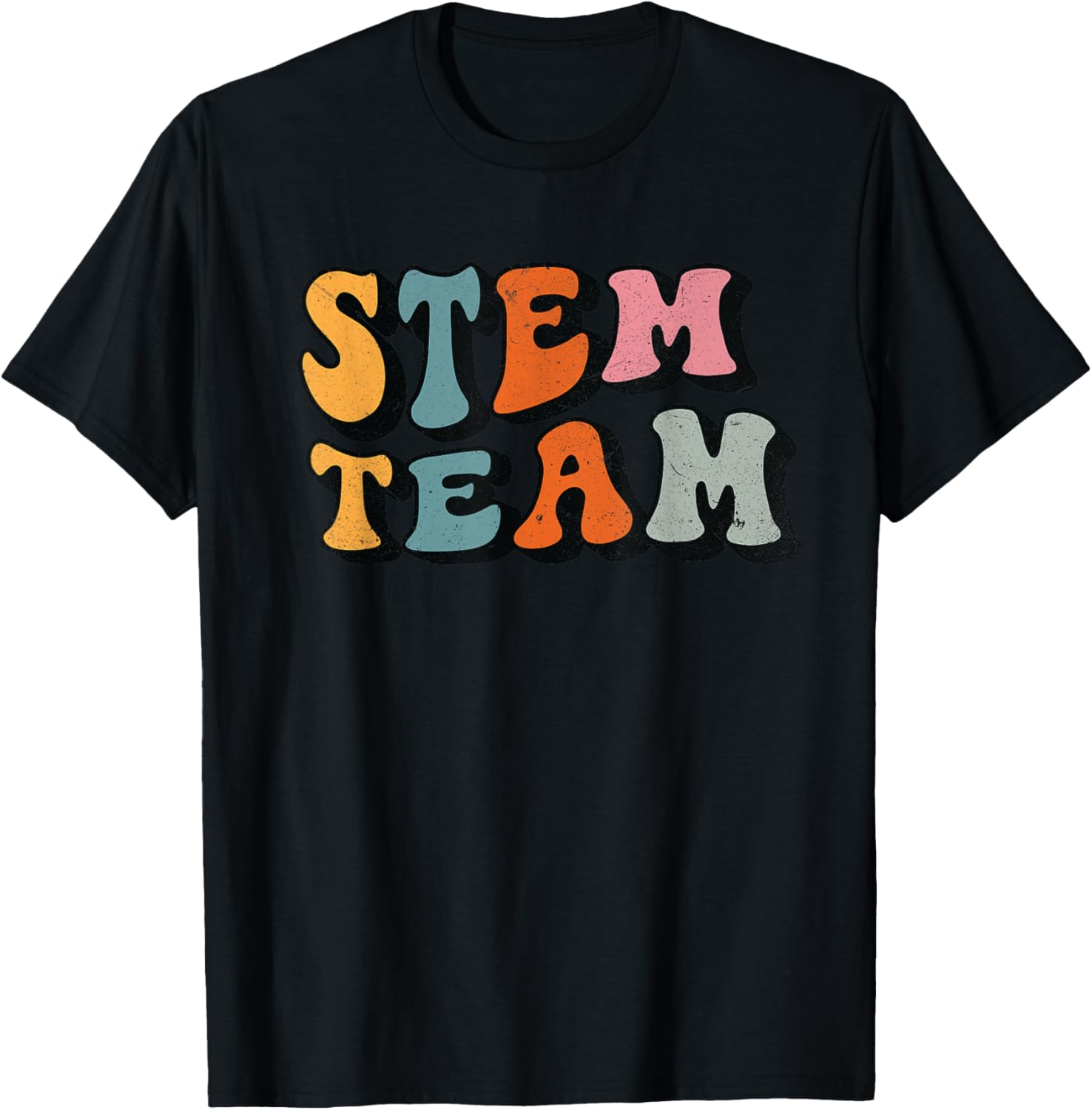 STEM Team, Retro Groovy Back To School Matching Teaching T-Shirt Casual Short Sleeve Shirt ...