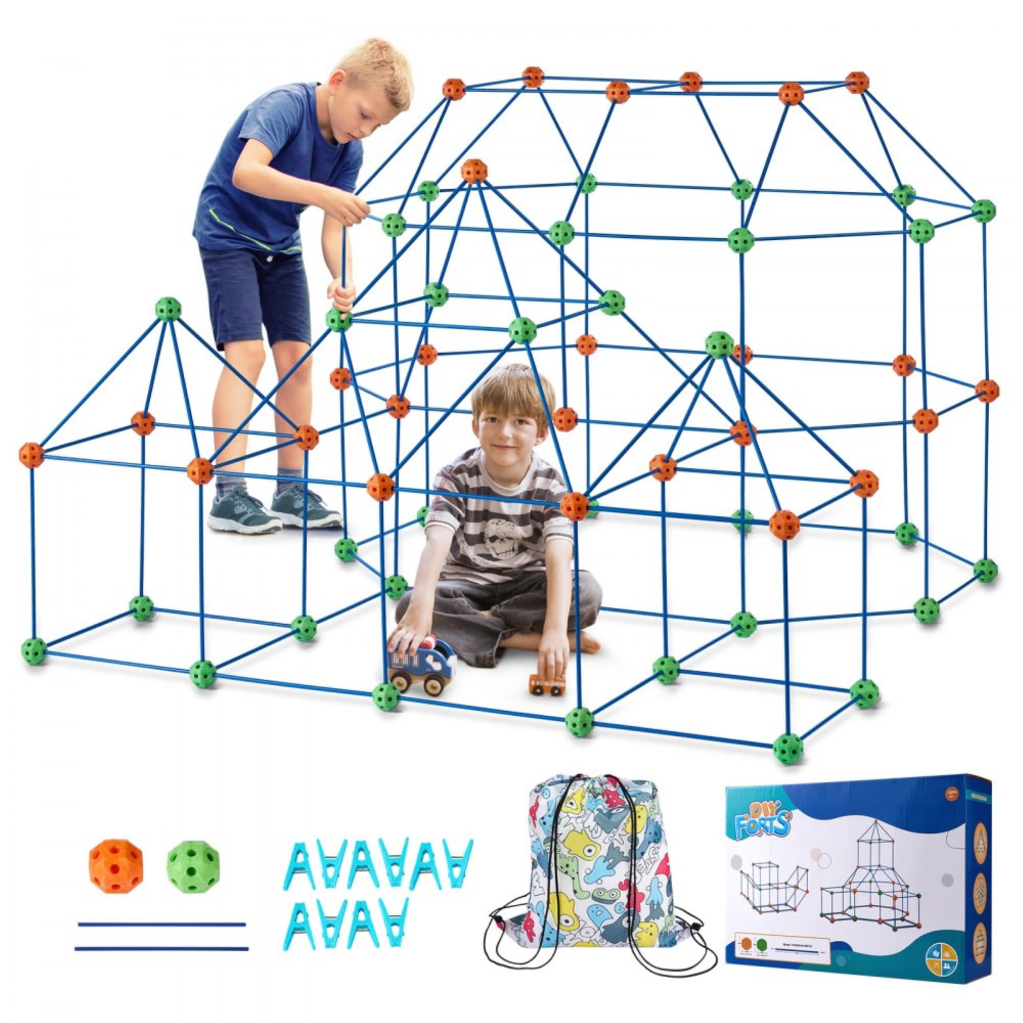 STEM Tent Fort Building Kit for Kids - 180PCS Castle Construction Toy ...