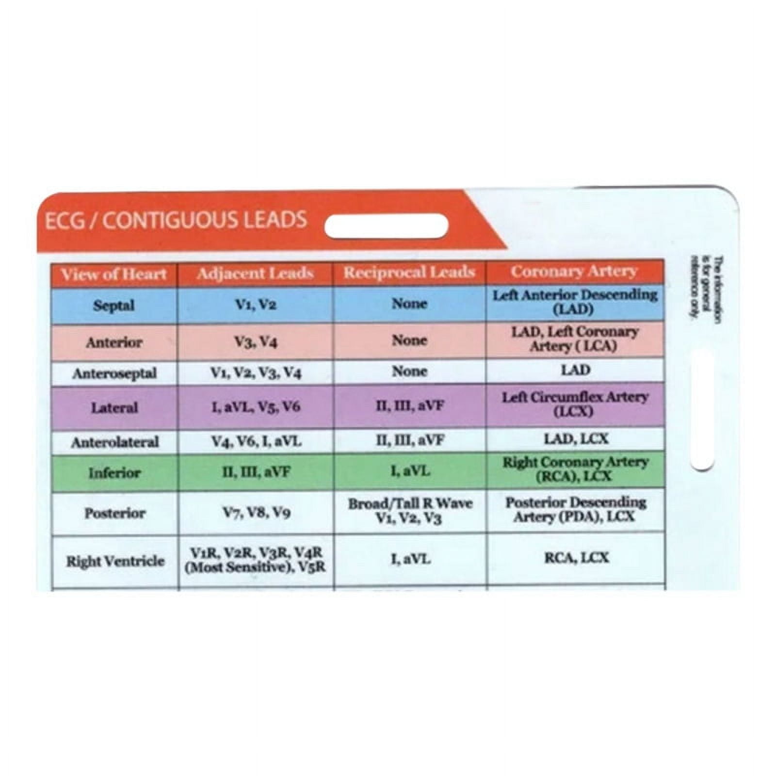 STEMI 12 Lead Tool Horizontal Reference Badge ID Card,EGG Contiguous ...