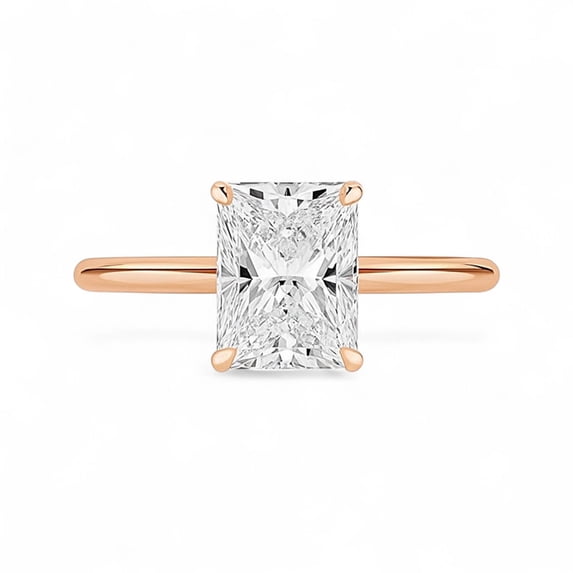STERLING MINIMALIST Yellow Gold Plated Radiant Cut Moissanite ...