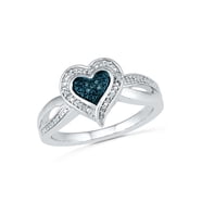 Blue Topaz Sterling Silver Heart Ring - Walmart.com