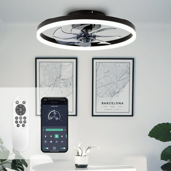 Ceiling Fans with Lights and Remote/APP Control, Modern Dimmable Low ...