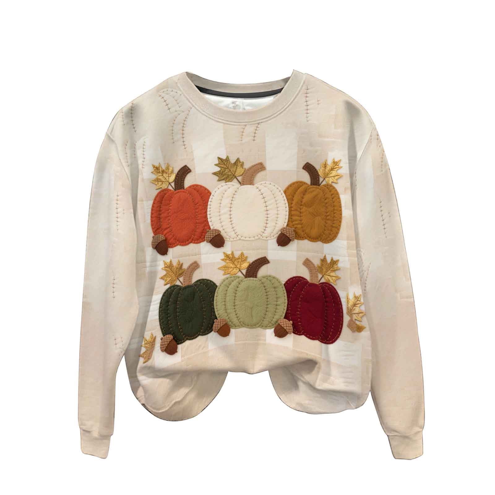 STETMN Baggy Halloween Pullover Tops for Women Long Sleeve Shirts ...