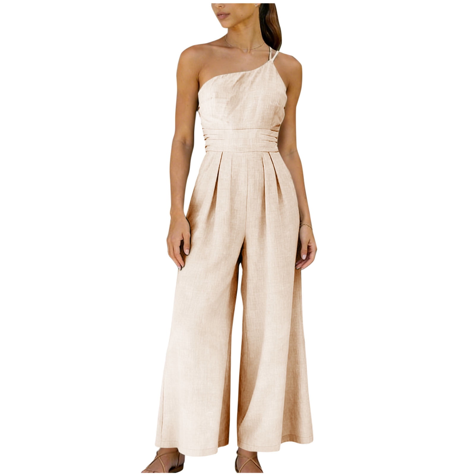 STETMN Formal Romper for Women One Shoulder Sexy Wide Leg Jumpsuit ...
