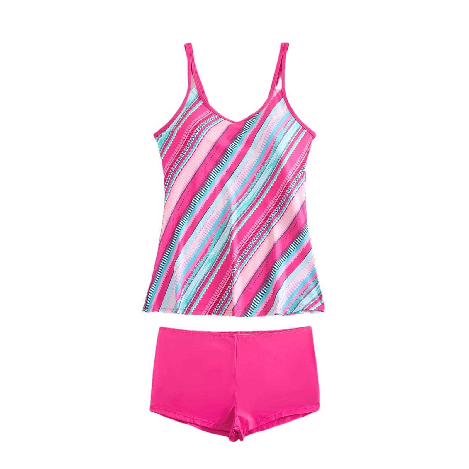 STETMN Halter Tankini Bathing Suit for Women Ruched Two Piece Swimsuit ...