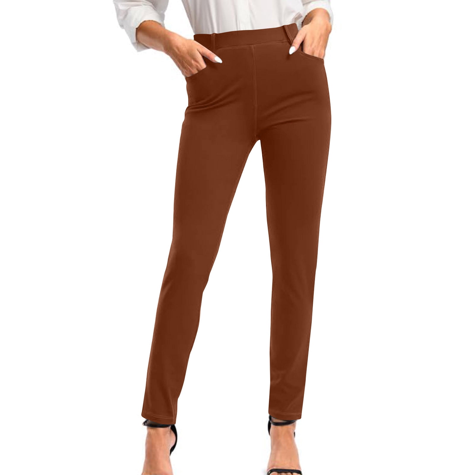 STETMN Pants for Women Business Casual Straight Office Trousers Comfy ...