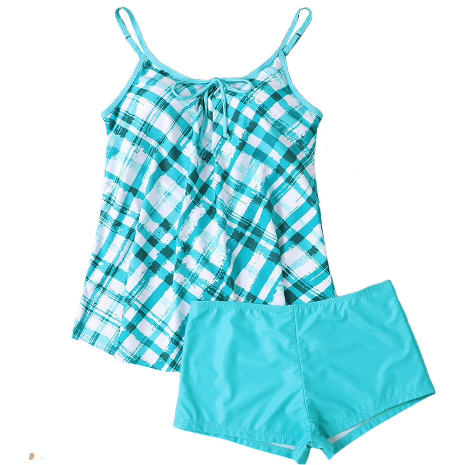 STETMN Women's Two Piece Tankini Swimsuits V Neck Tankini Top with ...