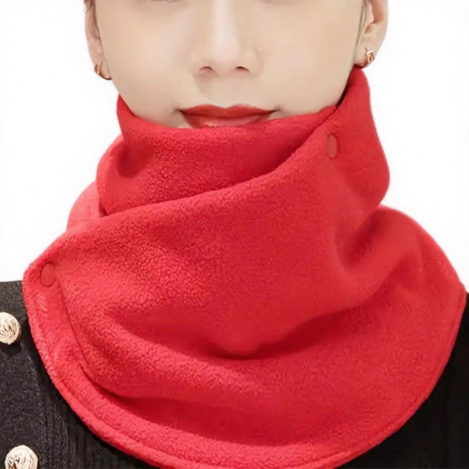 STETMN Women's Warmer Neck Scarf Two Buttons Thicked Gaiters Neck Polar ...