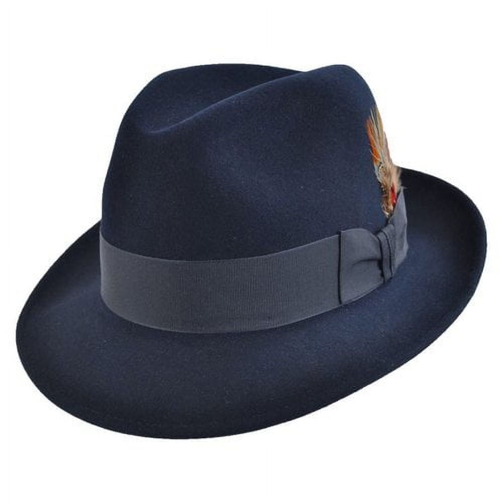 Saxon Fur Felt Fedora Hat - 7 - Black - Walmart.com