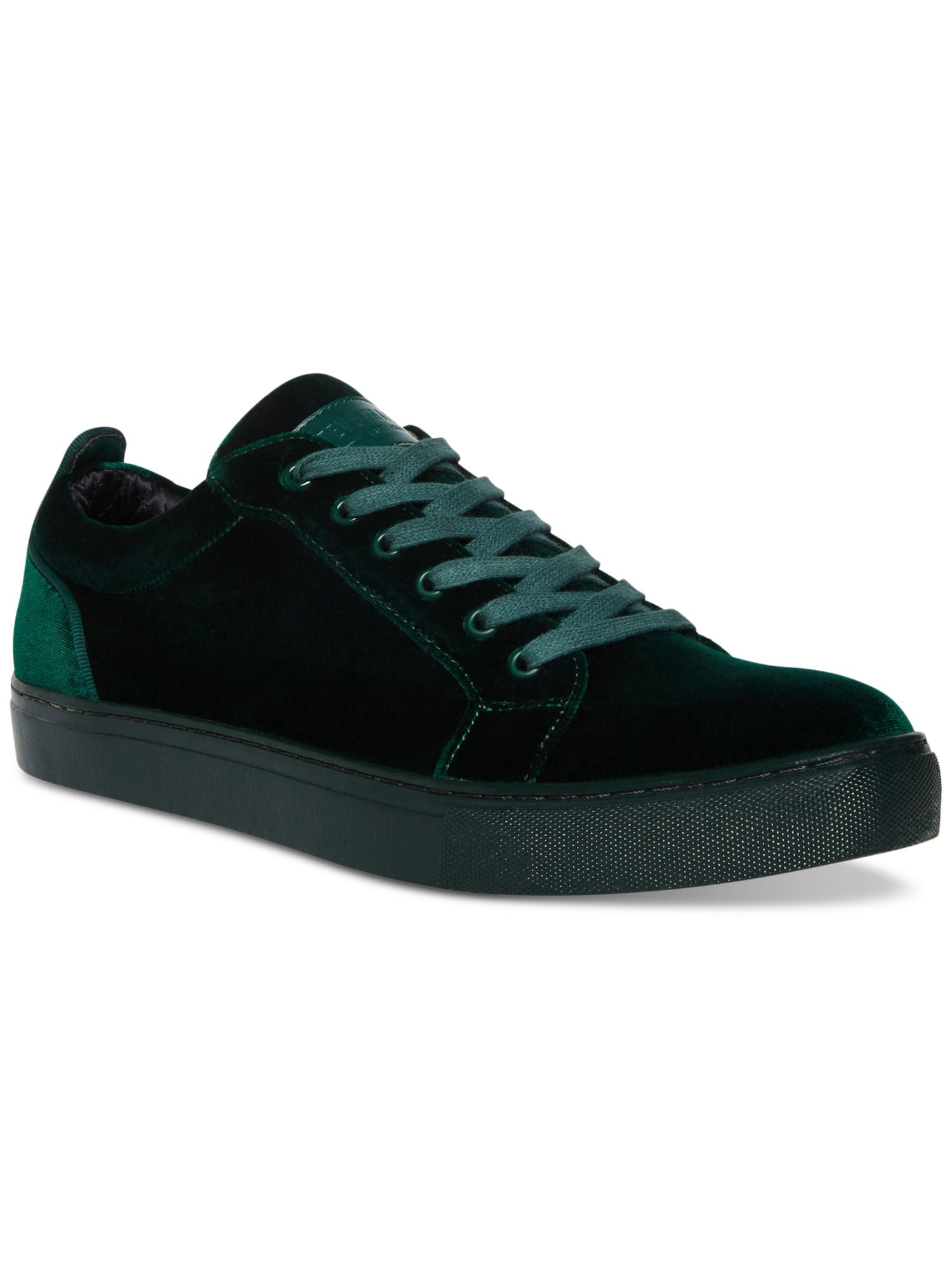 STEVE MADDEN Mens Green Heel Pull Tab Yazi Round Toe Lace-Up Velvet ...
