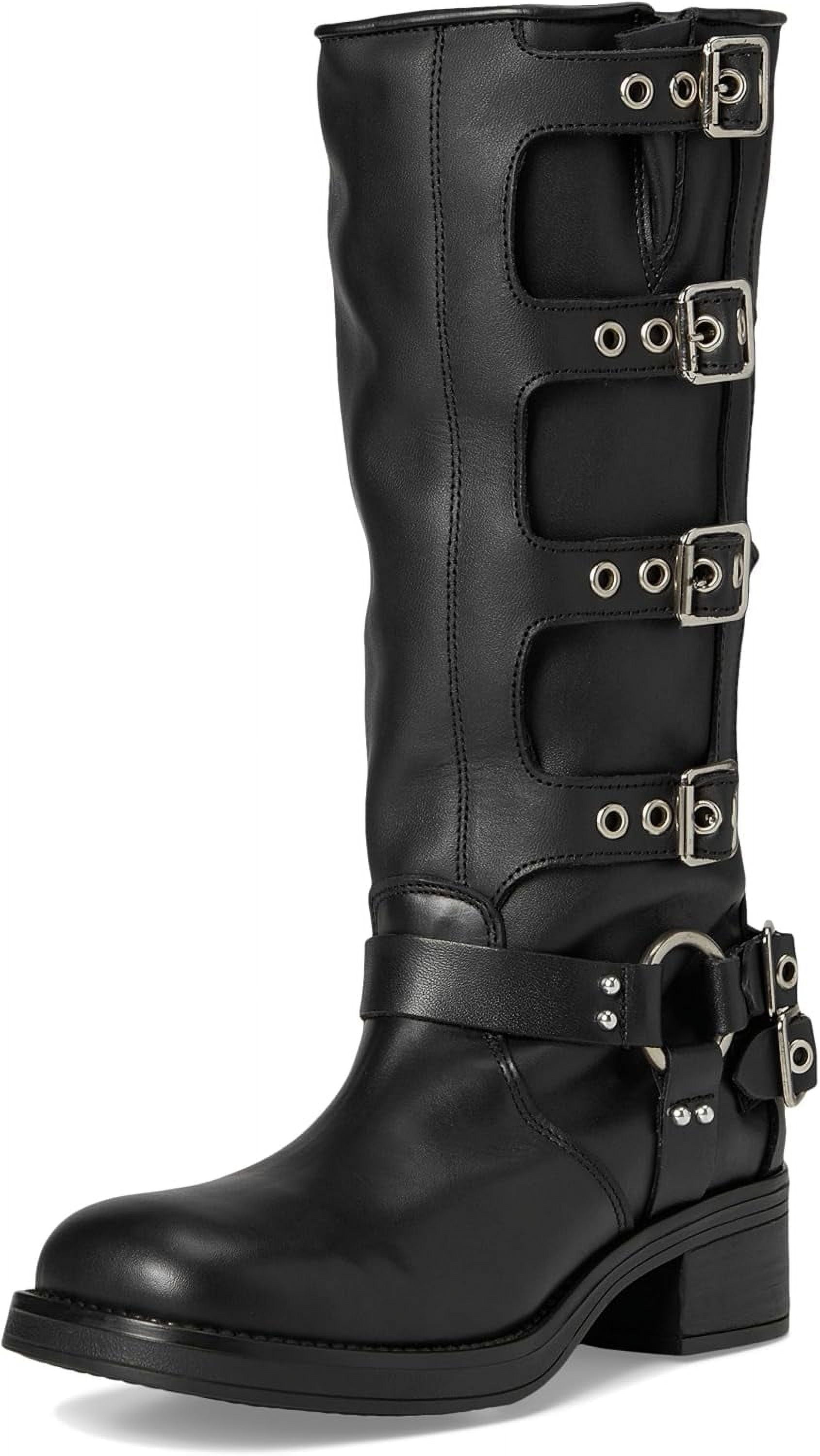 STEVE MADDEN ROCKY Boots Black Leather - Walmart.com