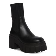 STEVE MADDEN Womens Black 2-1/4" Platform Stretch Padded Cray Square ...