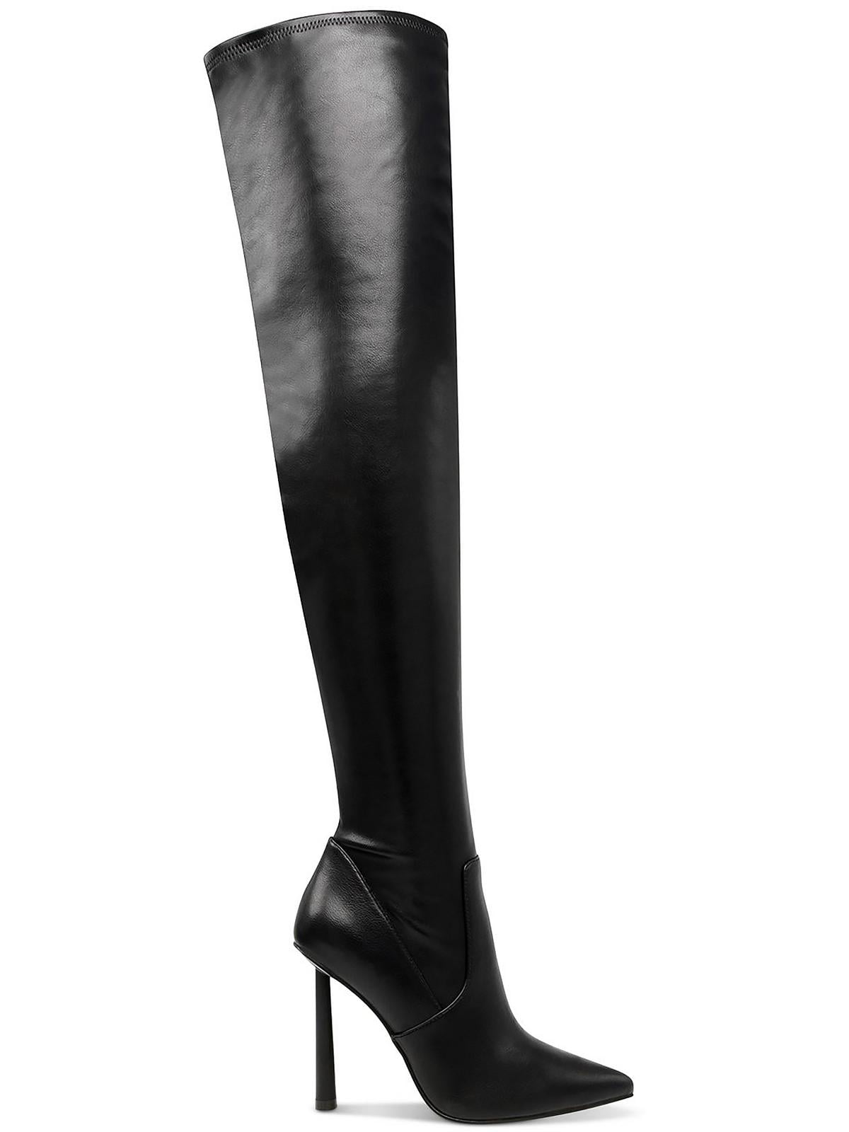 STEVE MADDEN Womens Black Padded Vivee Pointed Toe Sculpted Heel Zip-Up Dress Boots 9 M ...