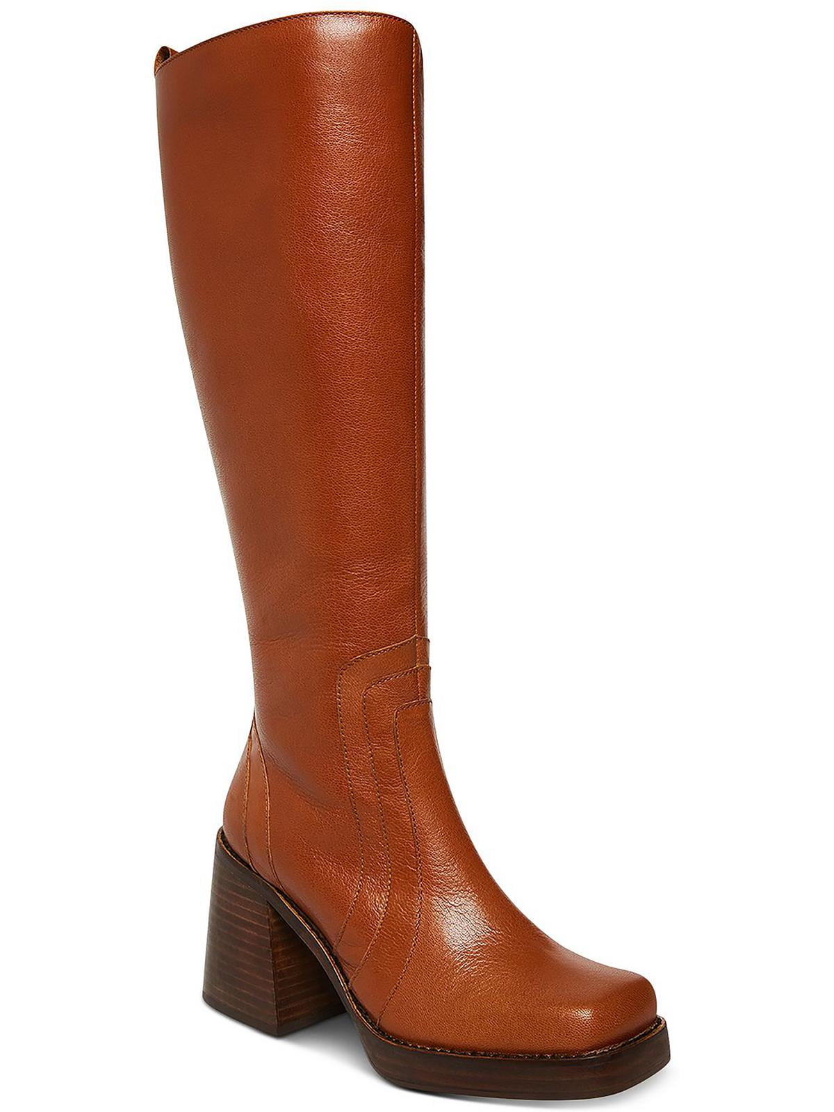 Steve Madden Women's Andiee Brown Leather Boots, Size 8, Square Toe ...