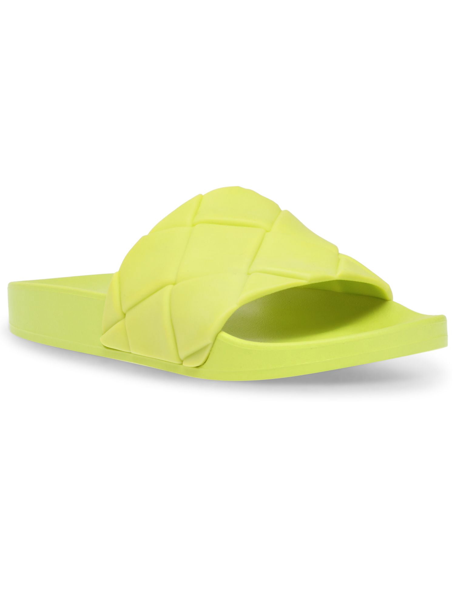STEVE MADDEN Womens Green Quilted Woven Detailing Pool Slides Soulful ...