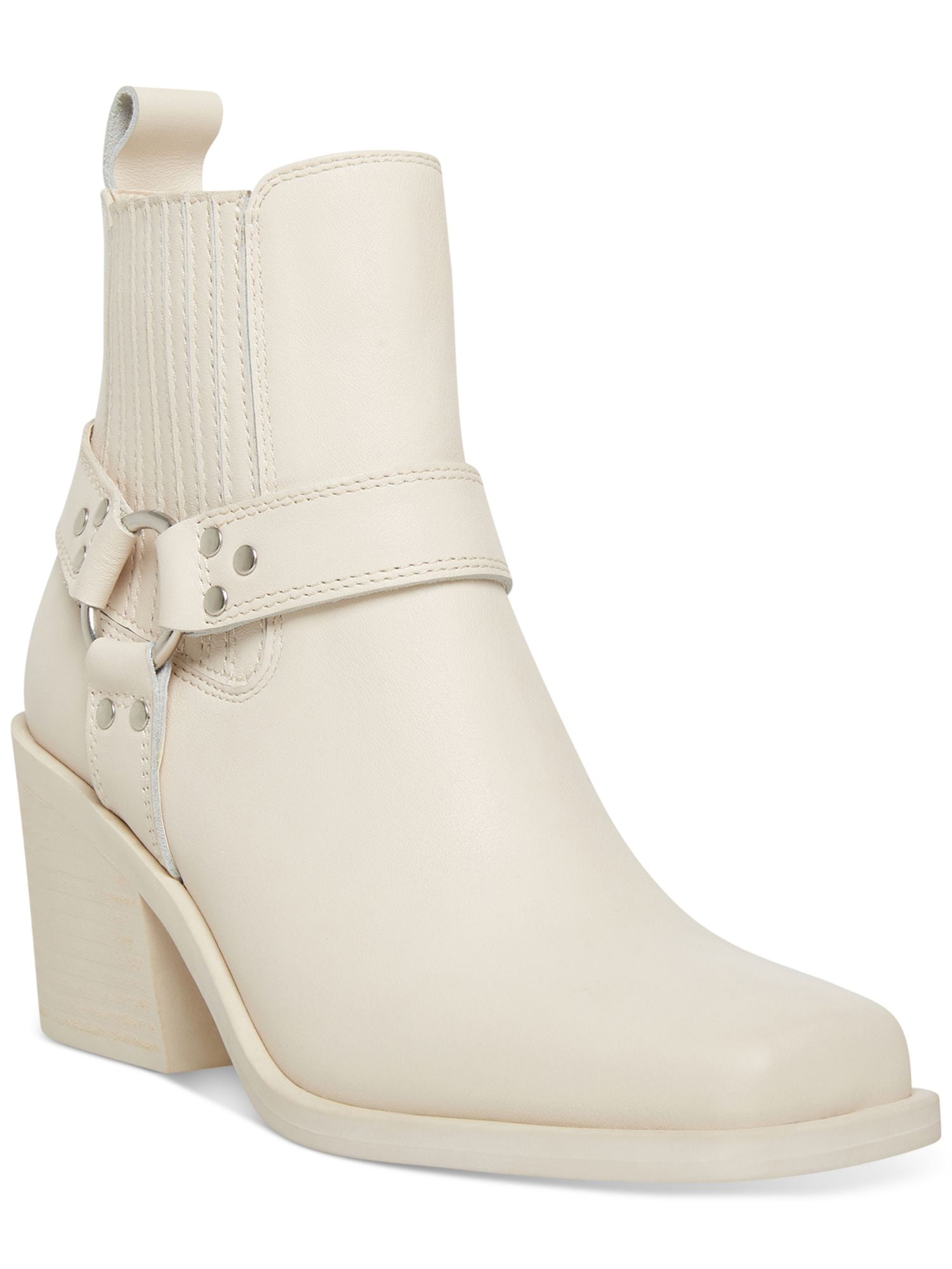 STEVE MADDEN Womens Ivory Harness Goring Wells Square Toe Block Heel ...