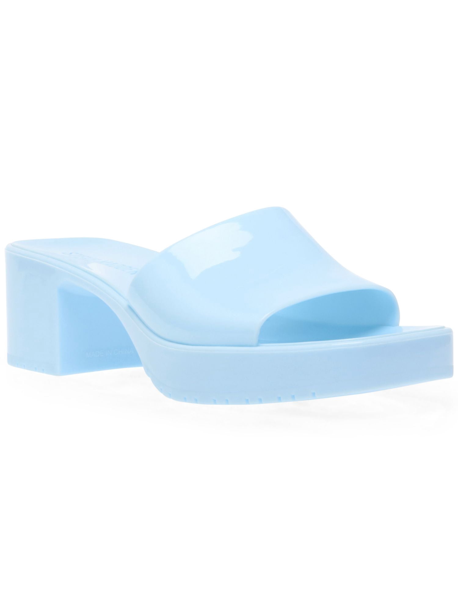 STEVE MADDEN Womens Light Blue 1" Platform Harlin Square Toe Block Heel ...