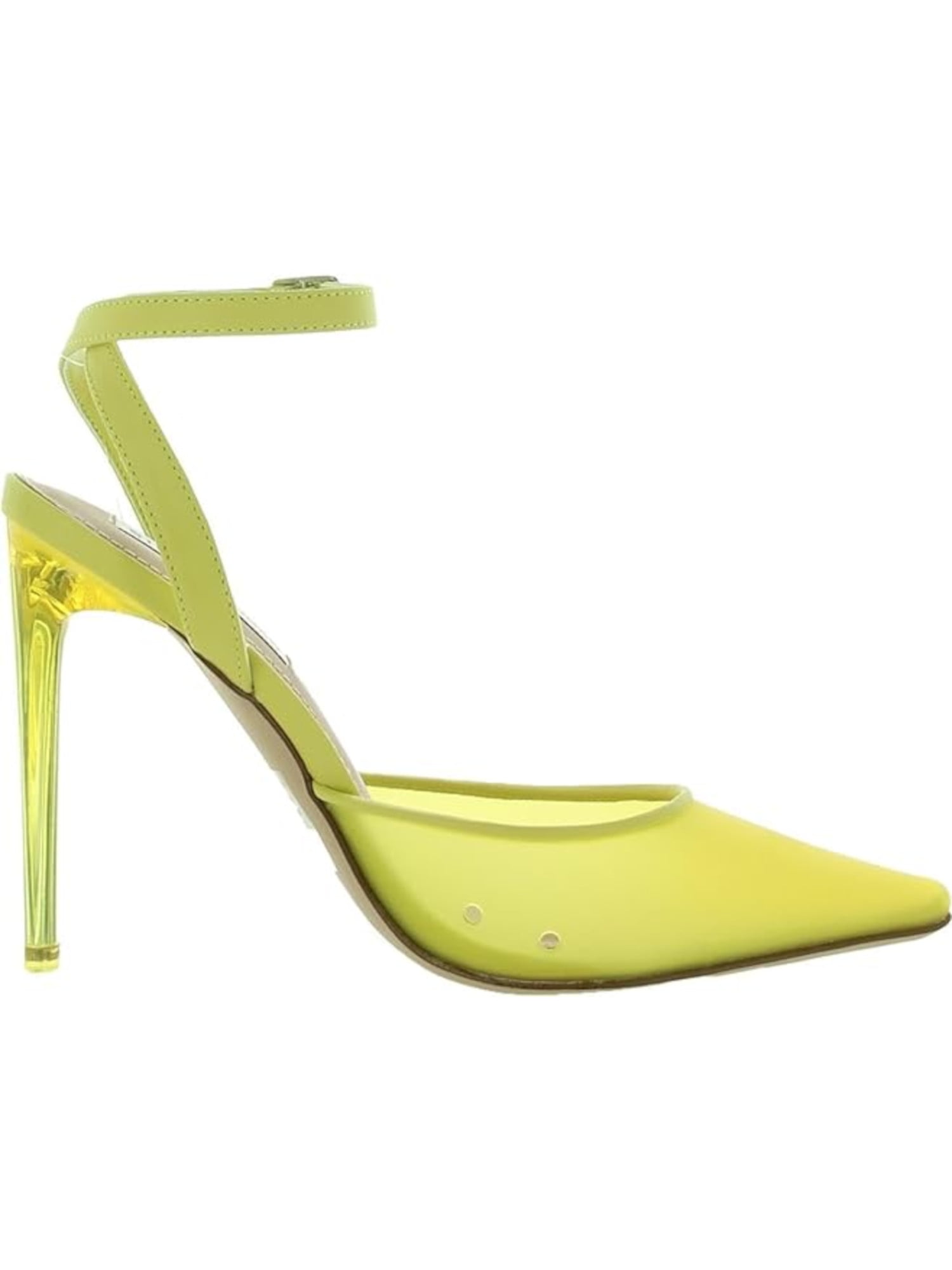 STEVE MADDEN Womens Yellow Cushioned Translucent Perforated Adjustable ...