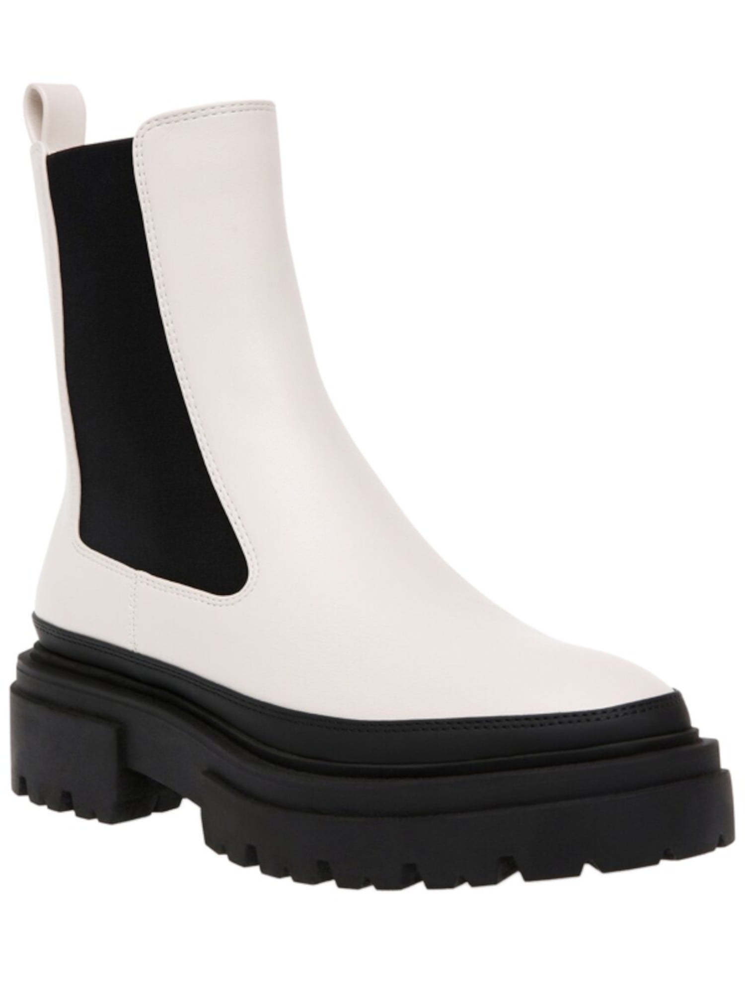 STEVEN NEW YORK Womens White 1 Platform Padded Heel Pull-Tab Lug Sole ...