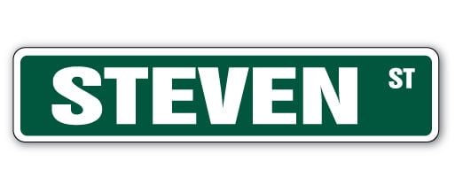 STEVEN Street Sign Childrens Name Room Sign | Indoor/Outdoor | 30" Wide ...