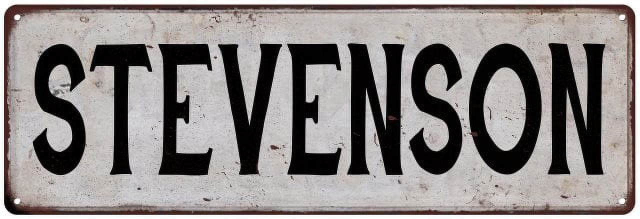 STEVENSON Vintage Look Gift Rustic Chic Metal Sign 6x18 206180036943 ...