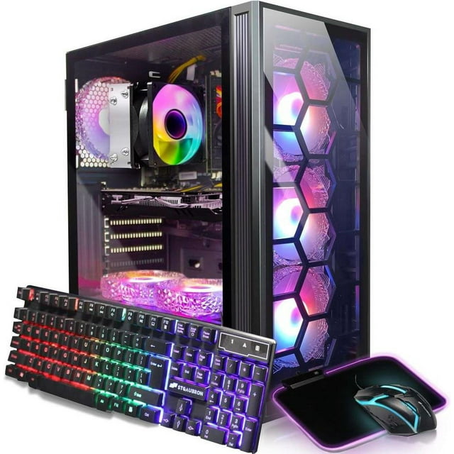 STGAubron Gaming Desktop PC, AMD Ryzen 5 PRO 2400G up to 3.9G, 16G DDR4 ...