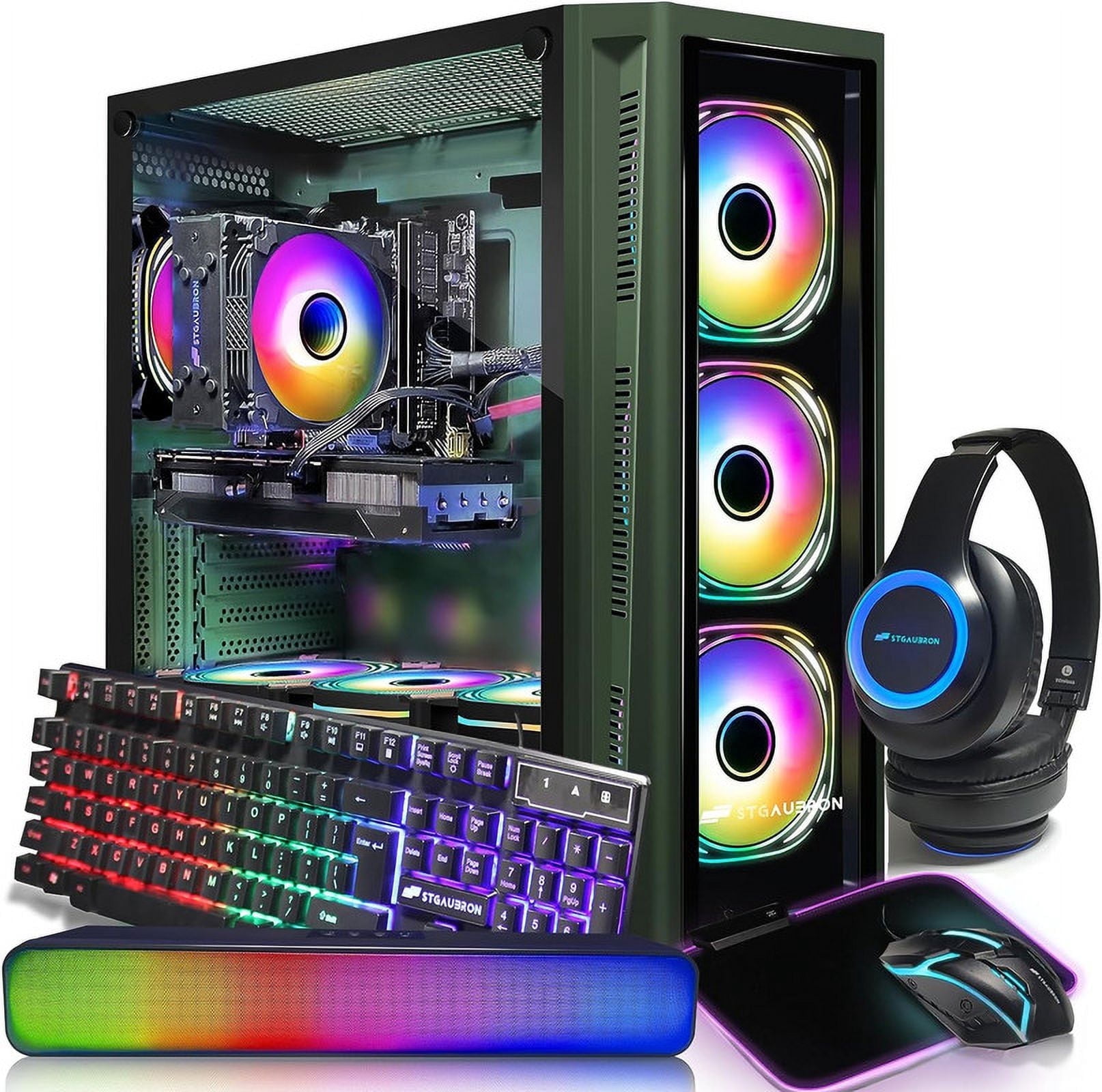 STGAubron Gaming PC, AMD Ryzen 7 5700X, 32GB, RTX 3060 Ti, 1TB SSD ...