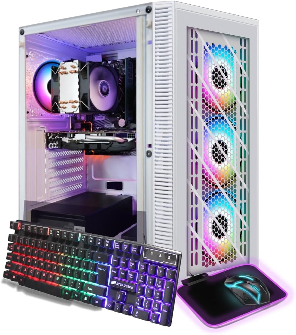 STGAubron Gaming PC Computer, Intel 10th Gen G5905 3.5Ghz, Radeon RX ...